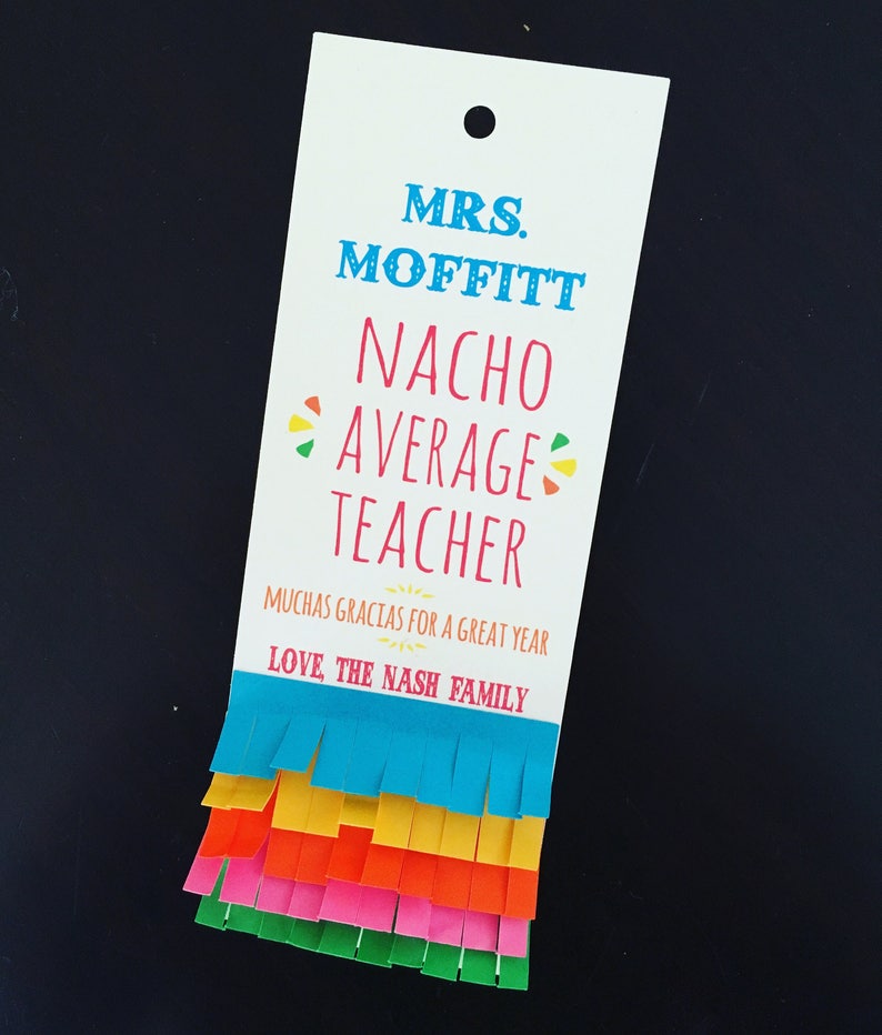 DIY Printable nacho Average Teacher Gift Tag - Etsy
