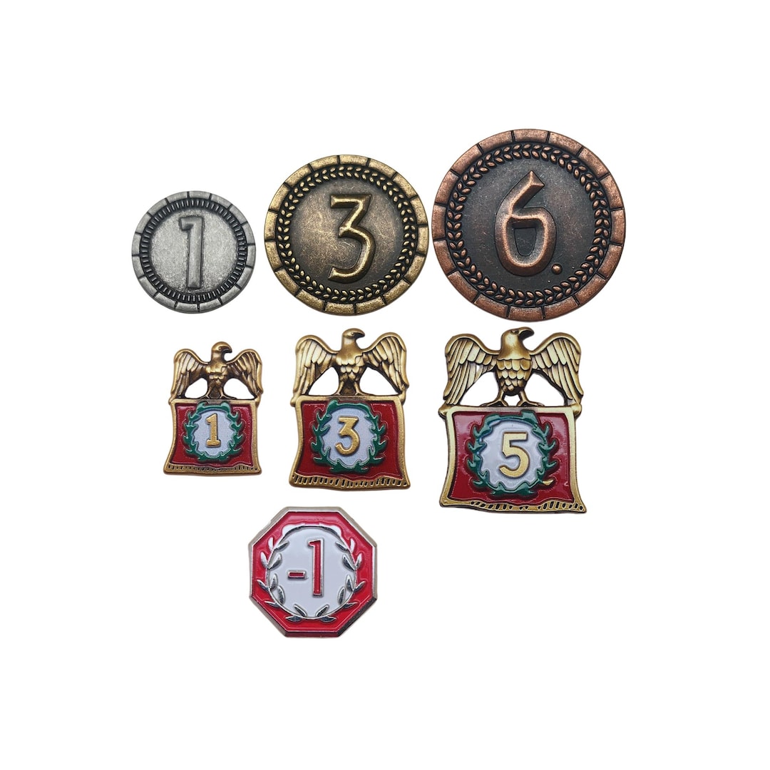 7 Wonders Metal Upgrade Coin Tokens Military Conflict Board Game - Etsy