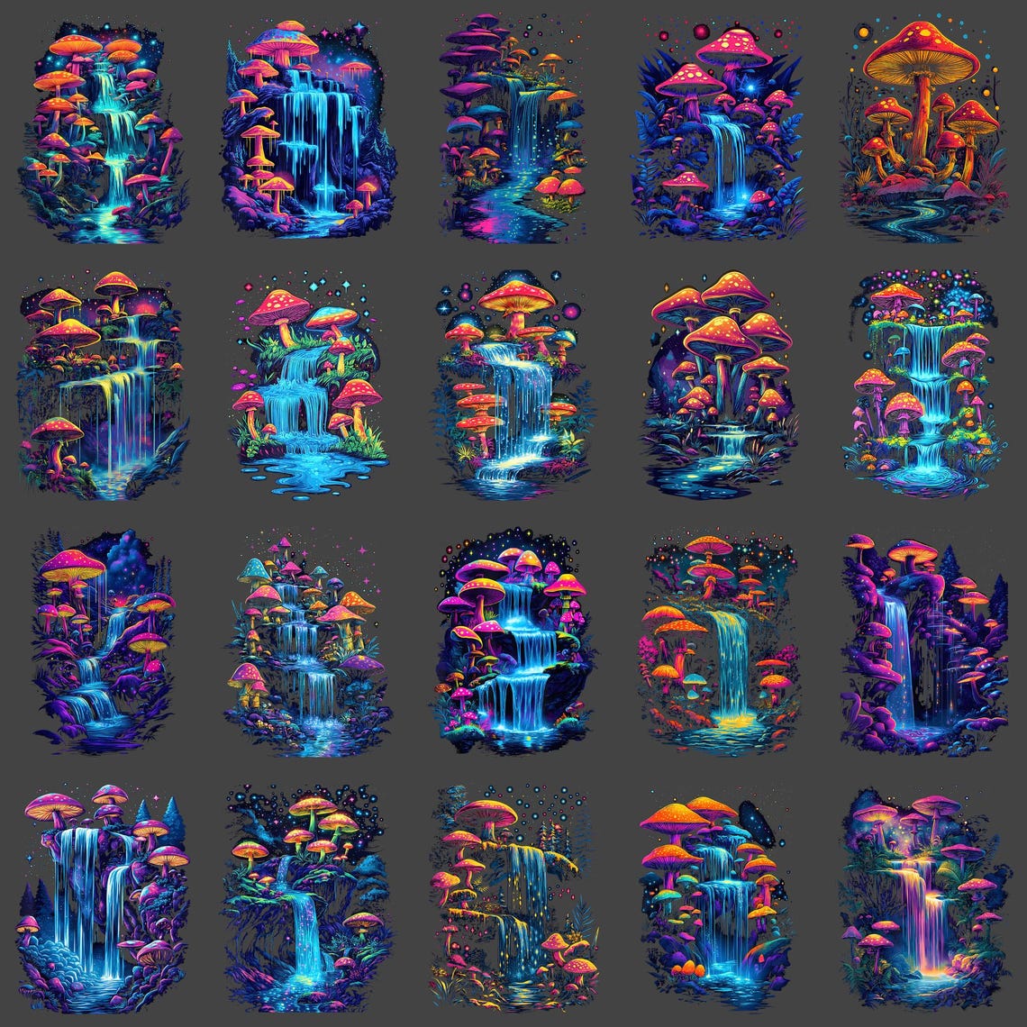 Mushroom Waterfall PNG – Aesthetic Cottagecore Fantasy Clipart ...