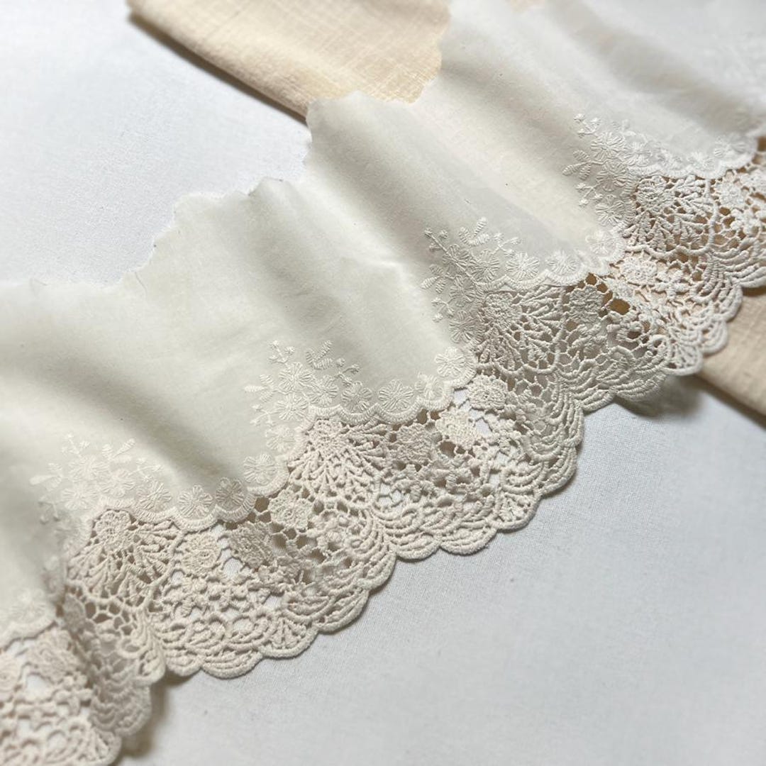 Hollow-out Scalloped Floral Cotton Trimming,floral Embroidery Cotton ...