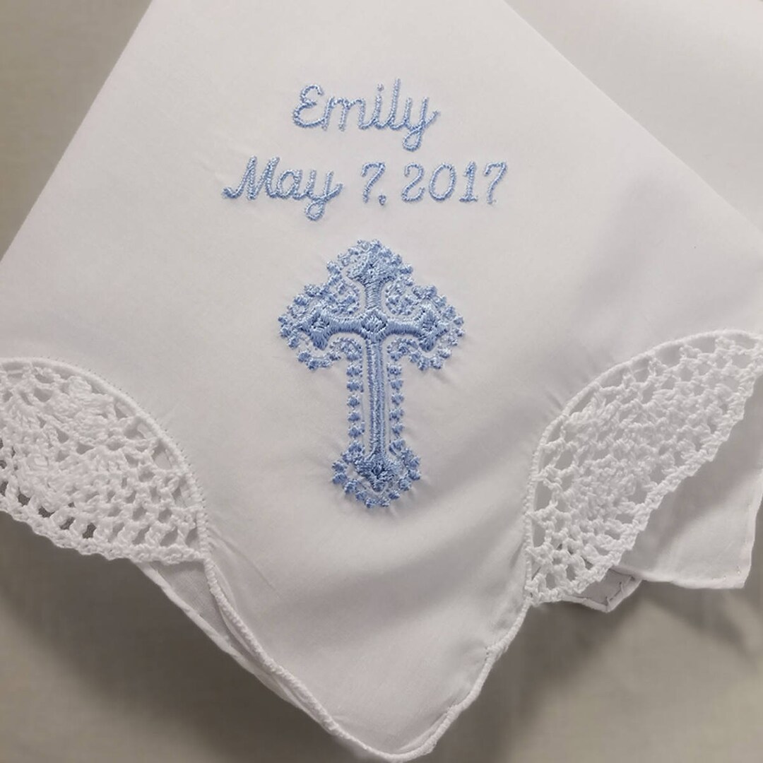 Handkerchief First Communion Gift for Girl - Baptism - Christening ...