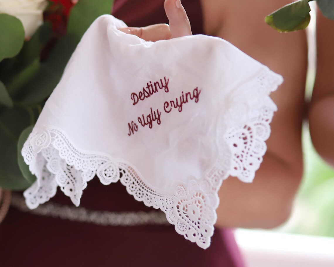 No Ugly Crying Handkerchief Embroidered Bridesmaid - Etsy