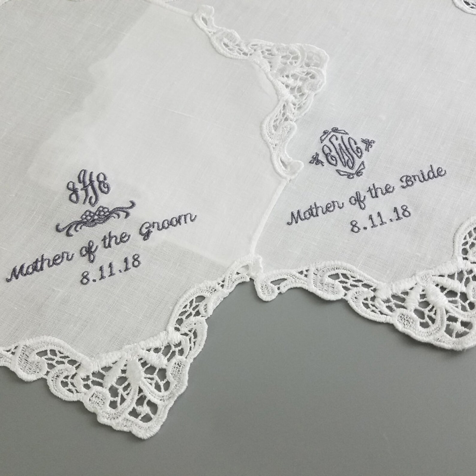 Personalized Wedding Handkerchief for Mother of the Bride | Etsy