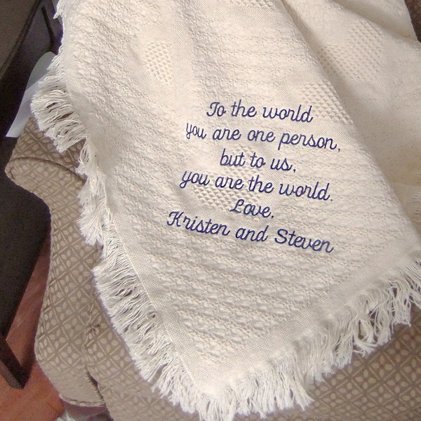 Embroidered Blanket - Etsy