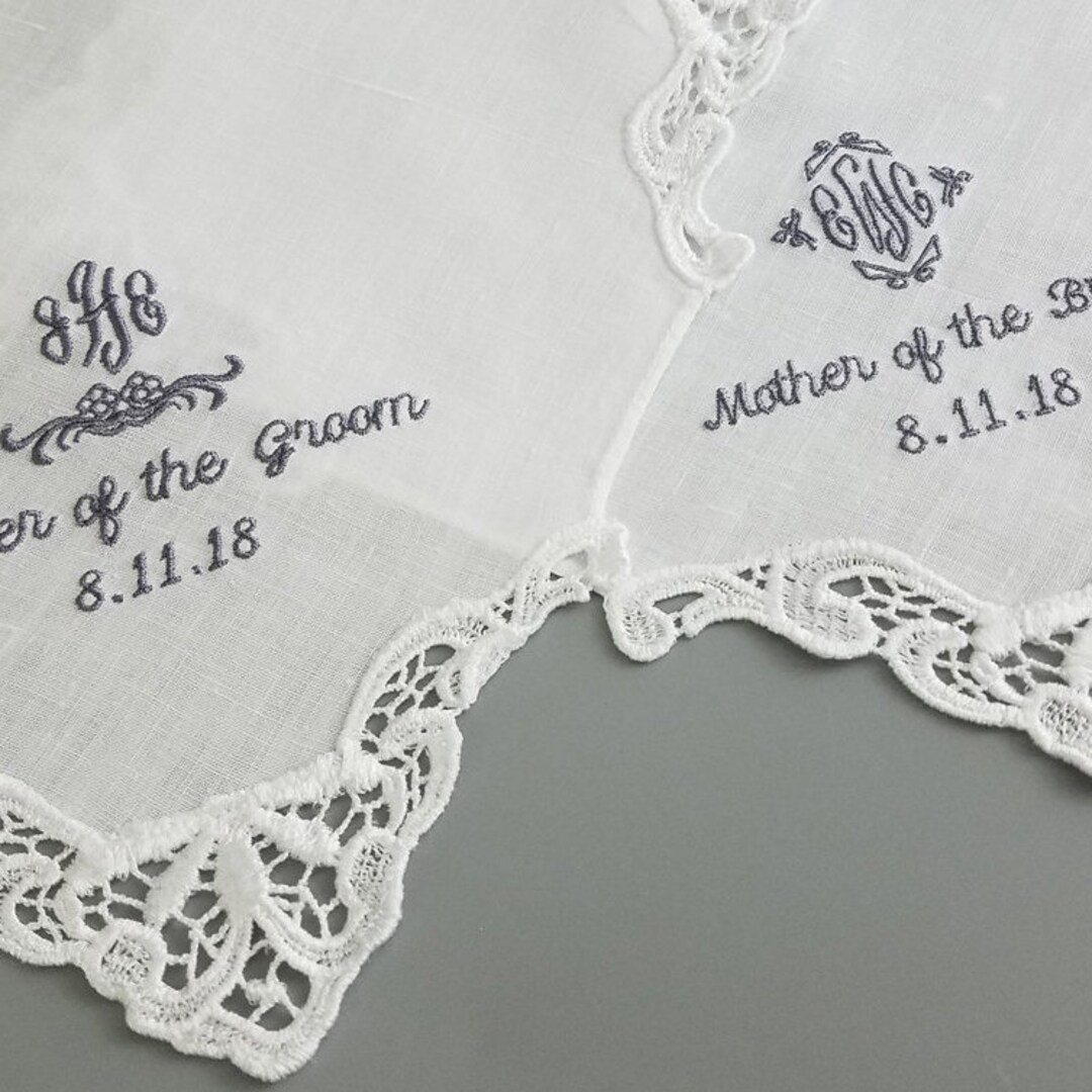Personalized Wedding Handkerchiefs - Mother of the Bride Handkerchief ...