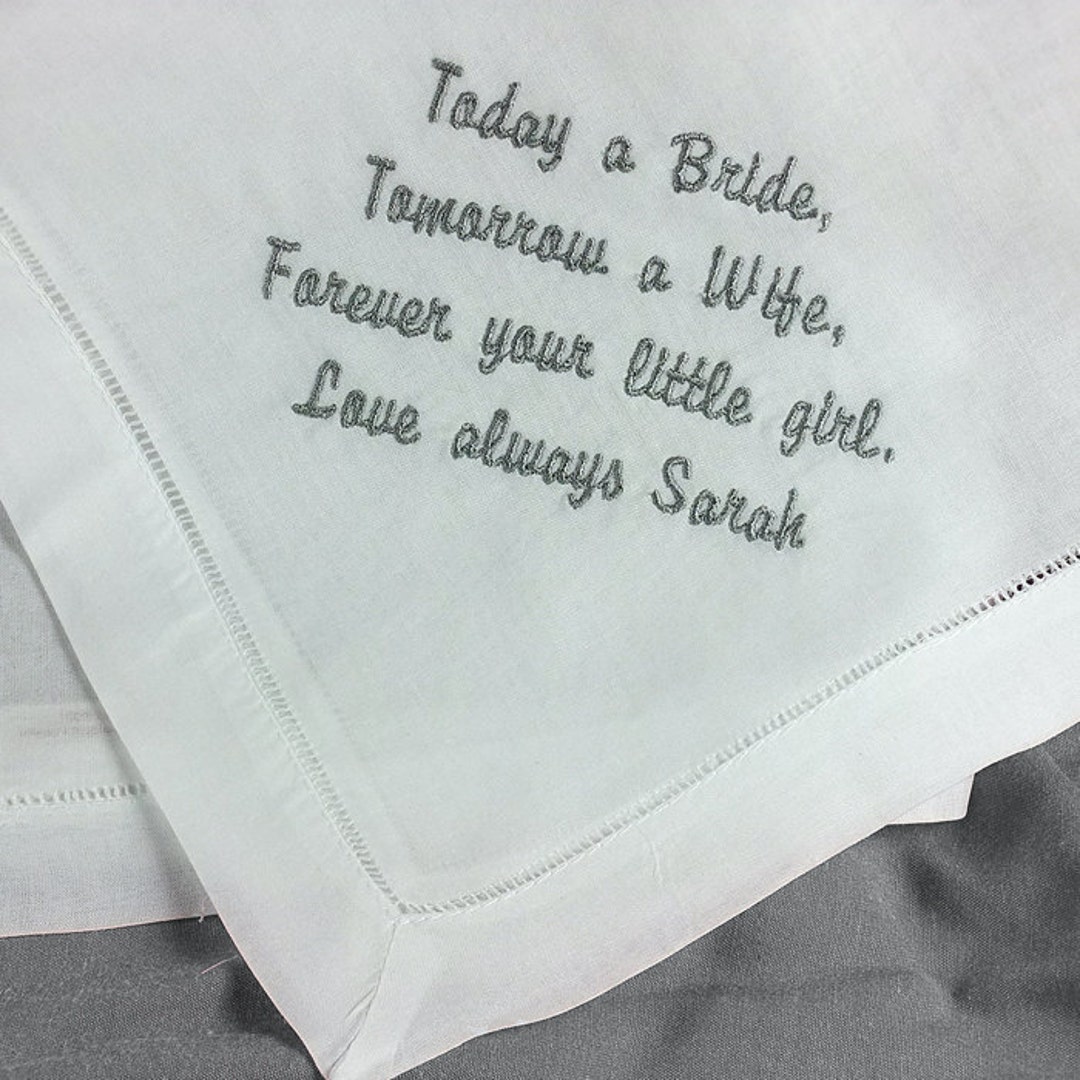 Personalized Wedding Handkerchief for Father of the Bride Gift From ...