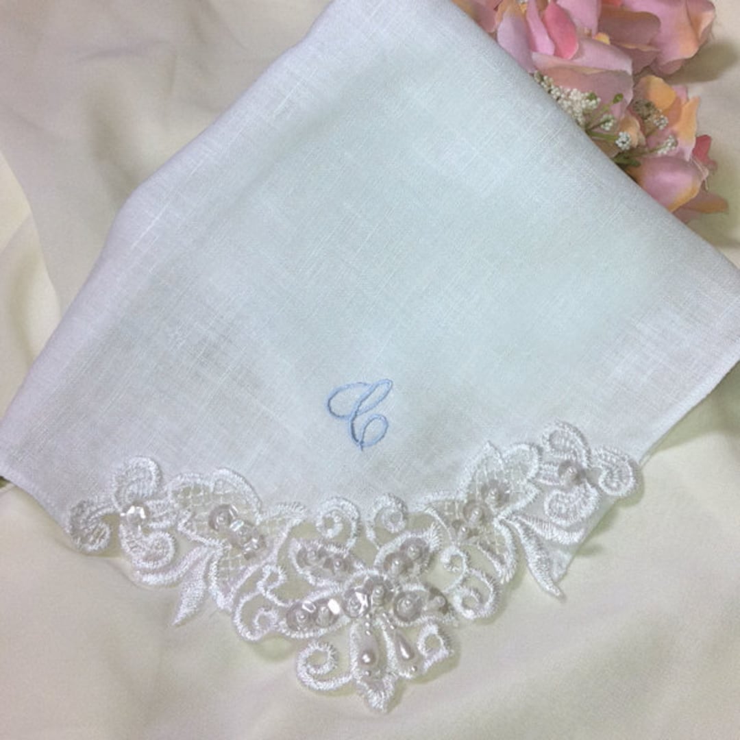 Personalized Handkerchief - Embroidered Wedding Hankerchief - Custom ...