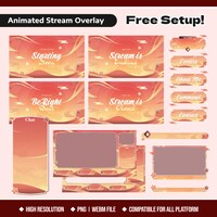 Cute Cat Theme Animated Streaming Graphics Pack for Live Streaming ...