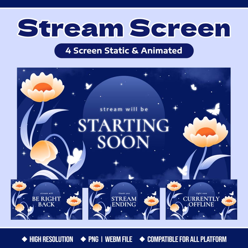Night Flora Animated Stream Screens for Twitch Kick Youtube – Starting ...
