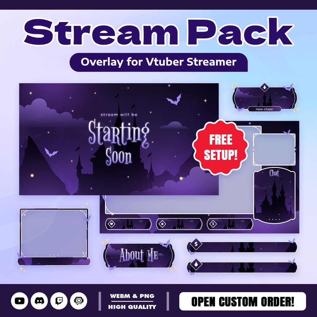 Gothic Castle Animated Stream Overlay Pack for Twitch, Youtube, Kick ...