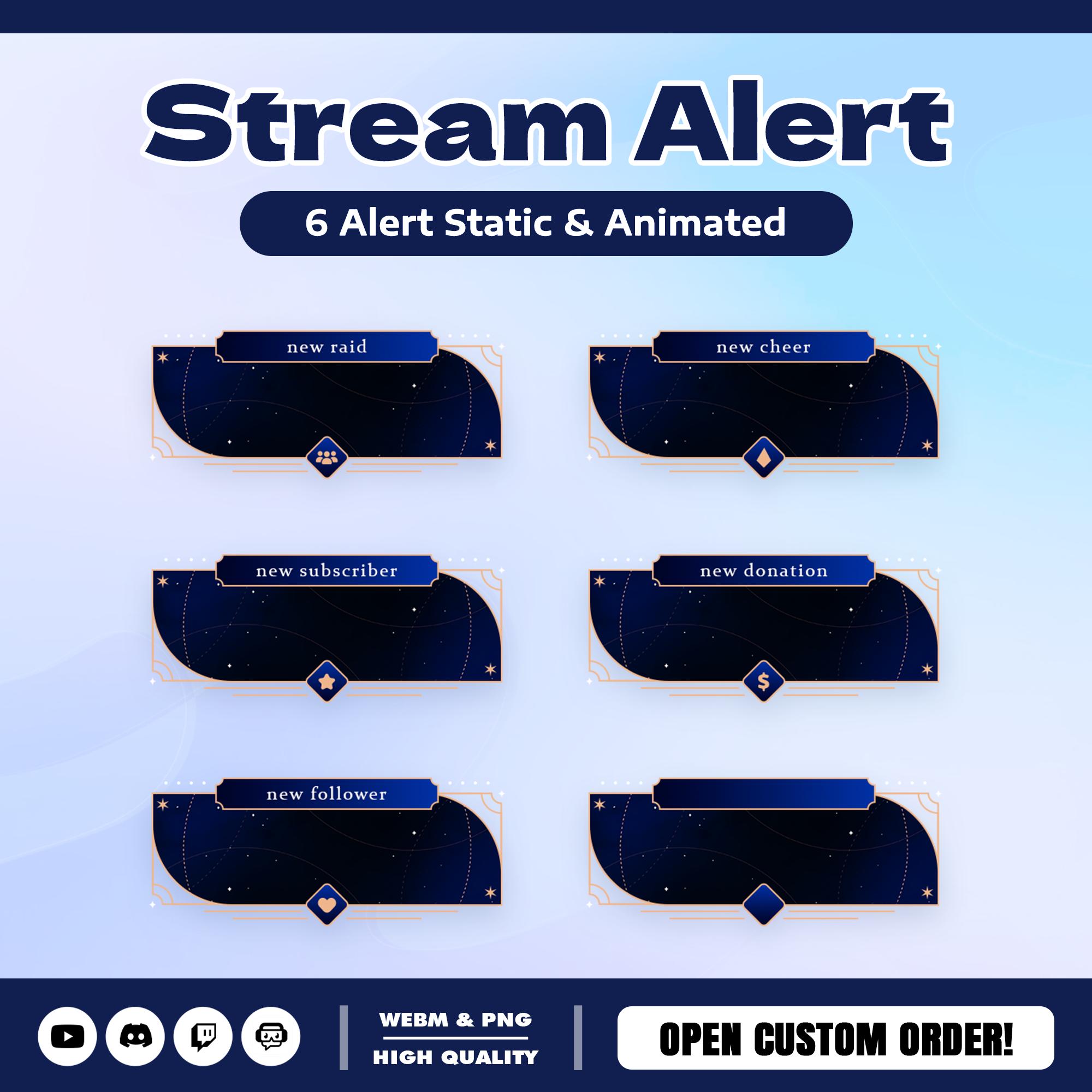 Celestial Glow Animated Stream Overlay Pack for Twitch Kick Youtube ...
