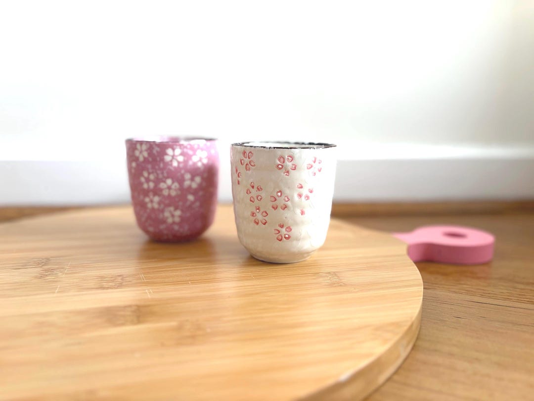 Japanese Cherry Blosson Tea Cup – Underglaze Porcelain Mug | Pink ...