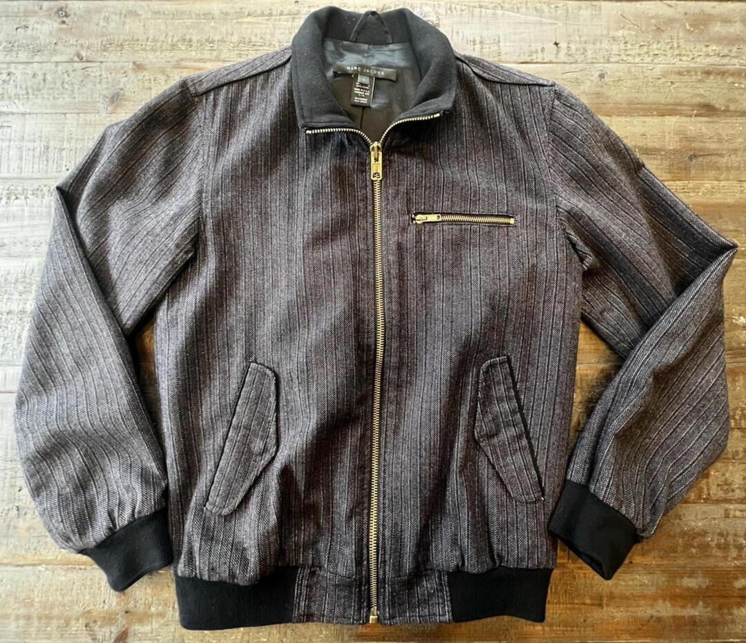 Vintage Marc Jacobs Tweed Bomber Jacket, Wool Cotton Blend, Made in USA ...