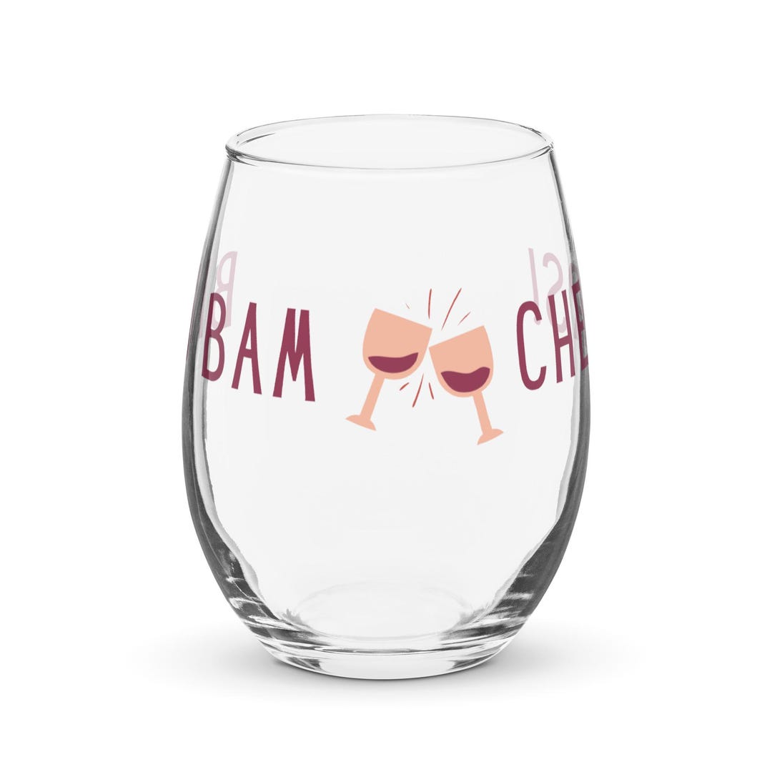 Bird Bam Cheers Stemless Wine Glass | 15 Oz Glass | Mahjong Gift | Mahj ...
