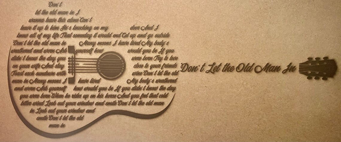 Toby Keith Guitar Lyrics Frame, Customizable Song (digital Files) - Etsy