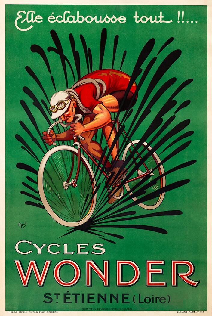 Cycles Wonder Poster Cycling Poster Bicycle Art Vintage - Etsy