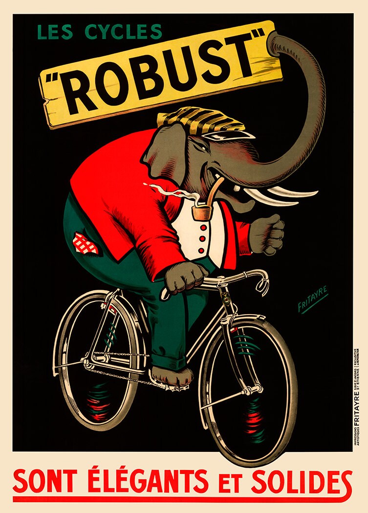 Cycles Robust Bicycle Poster Cycling Poster Bicycle Art | Etsy