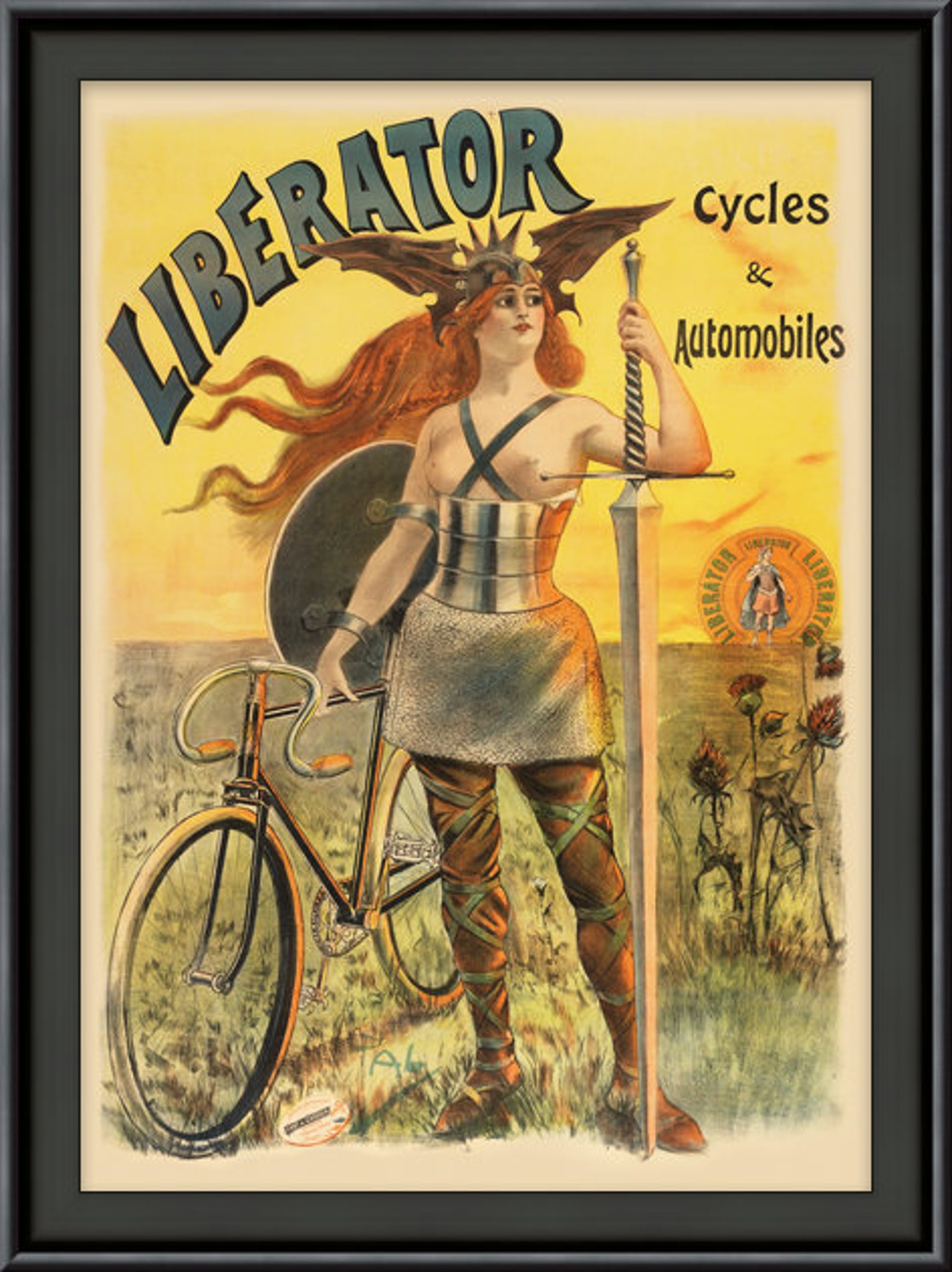 Liberator Cycles Bicycle Poster Cycling Poster Bicycle Art | Etsy