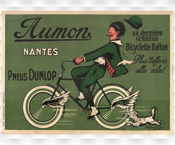 Aumon Vintage Bicycle Poster Etsy UK