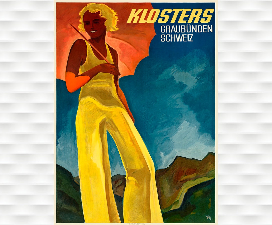 Klosters Travel Poster - Etsy