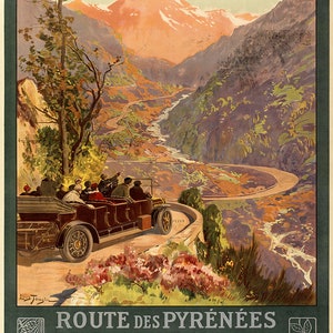 Route Des Pyrenees France Travel Poster - Etsy