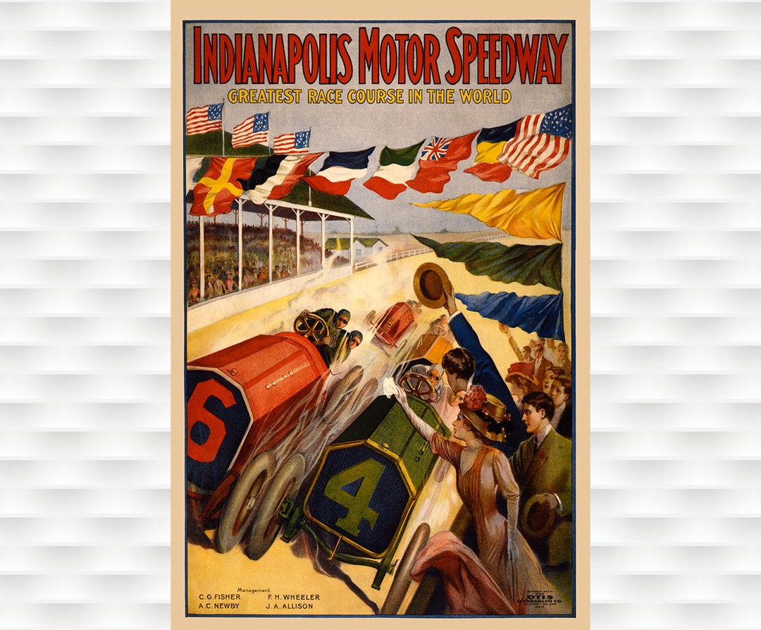 Indianapolis Motor Speedway Vintage Poster - Indy 500 - Etsy