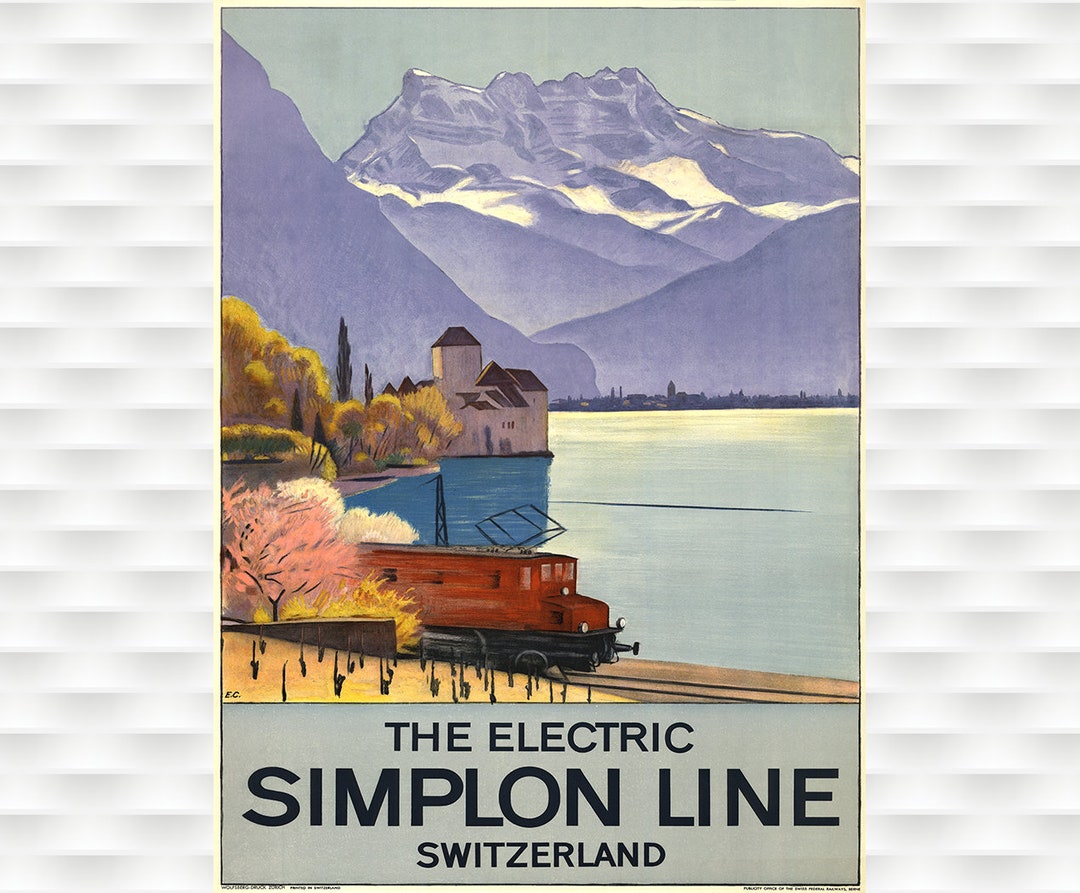 Simplon Line Alpine Vintage Travel Poster - Etsy