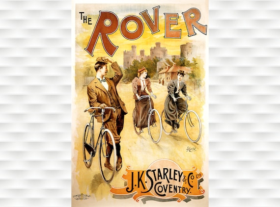 The Rover Bicycle Poster Cycling Poster Bicycle Art Vintage | Etsy