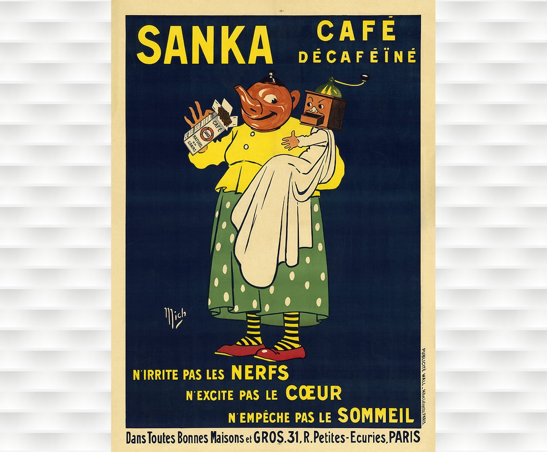 Sanka Vintage 1929 Coffee Poster Decaf Coffee Print Art Work - Etsy