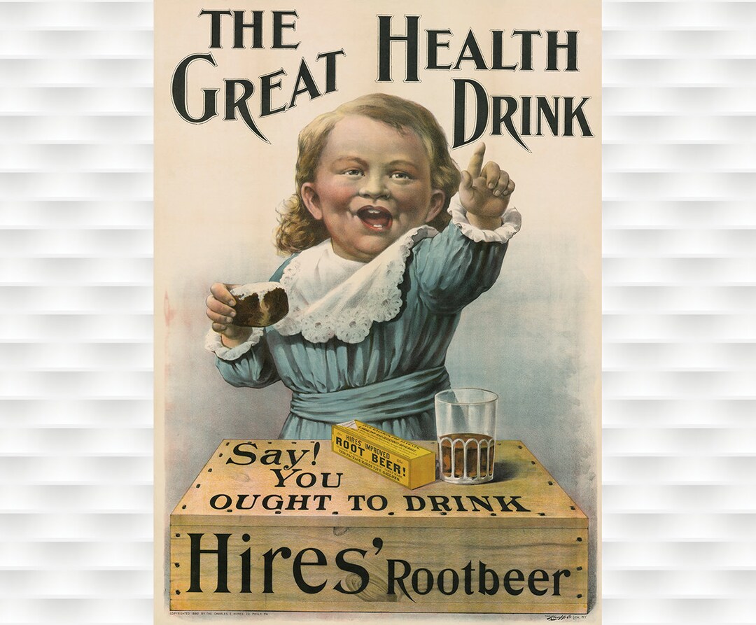 1892 Hires Root Beer Poster - Etsy
