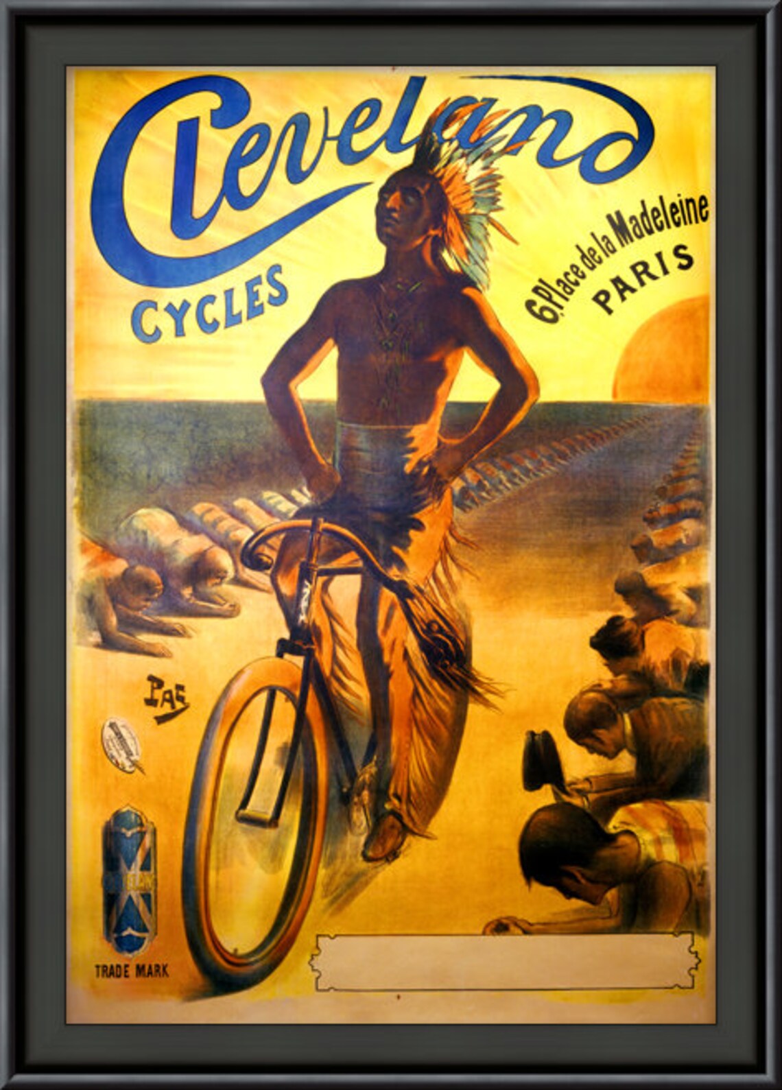 Cycles Cleveland Poster Cycling Poster Bicycle Art Vintage - Etsy