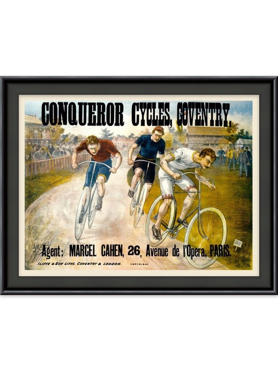 Conqueror Cycles Coventry Bicycle Poster Cycling Poster | Etsy