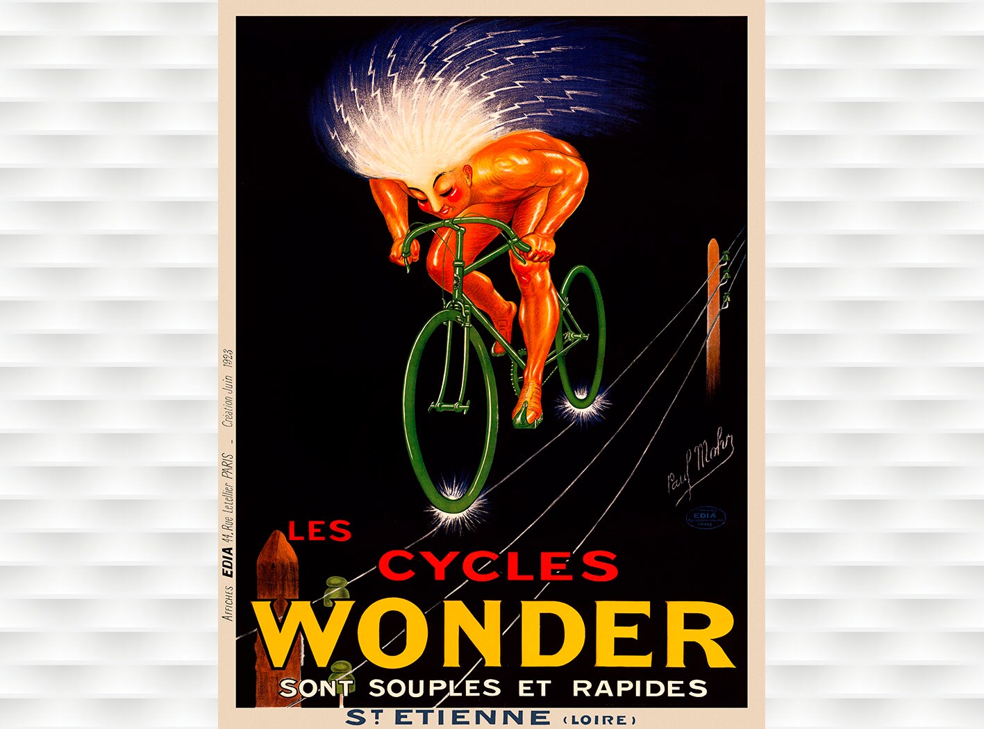 Cycles Wonder Bicycle Poster Cycling Poster Bicycle Art | Etsy