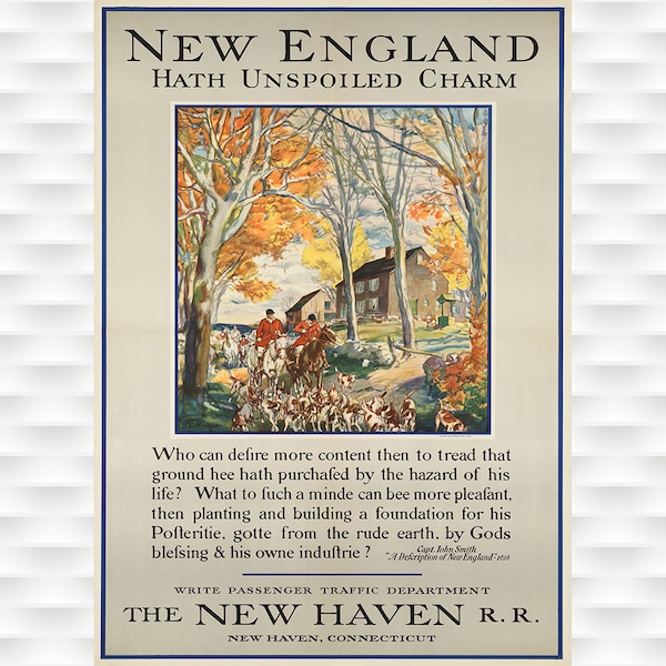 New England Poster - Etsy