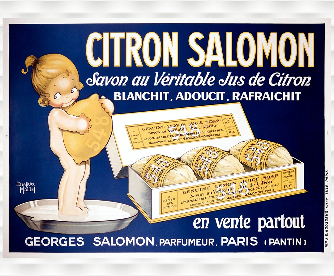 Citron Salomon Vintage Poster - Etsy