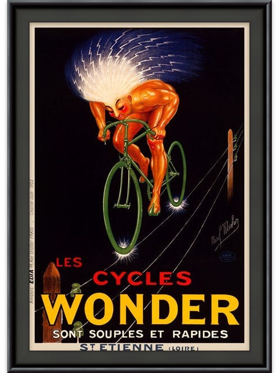 Cycles Wonder Bicycle Poster Cycling Poster Bicycle Art | Etsy