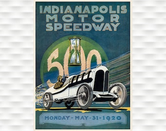 Motor Speedway Poster, Auto Racing Wall Art, Vintage Sports Prints ...