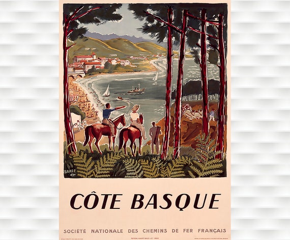 Cote Basque France Travel Poster See France Poster Travel Gift - Etsy