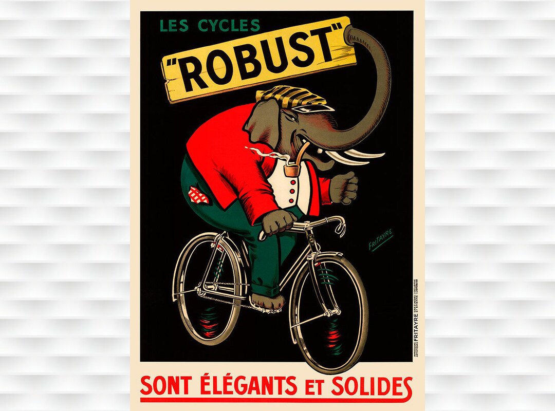 Cycles Robust Bicycle Poster Cycling Poster Bicycle Art Vintage Bicycle ...