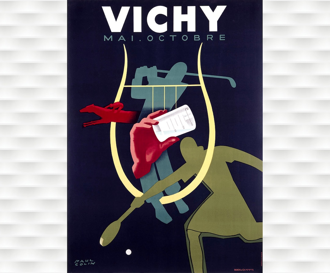 Vichy French Vintage Travel Poster - Etsy