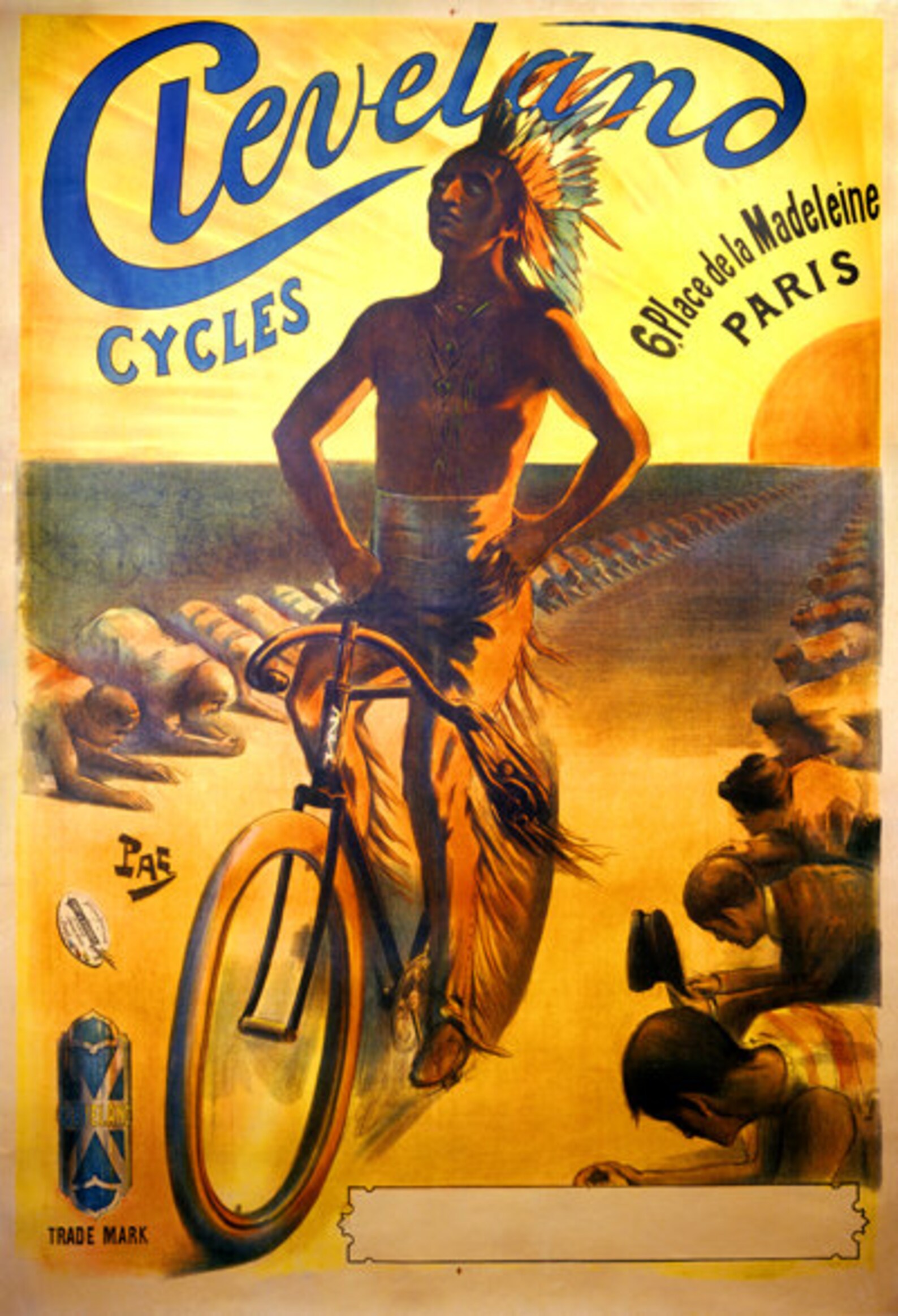 Cycles Cleveland Poster Cycling Poster Bicycle Art Vintage - Etsy
