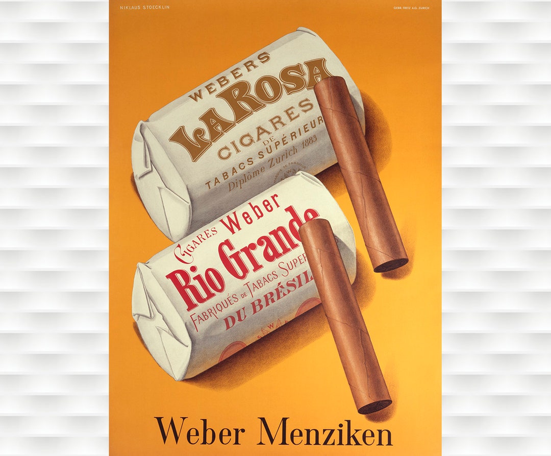 Weber Cigars Vintage Poster - Etsy