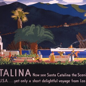 Catalina Island Travel Poster Travel Art Print Birthday Gift Christmas ...