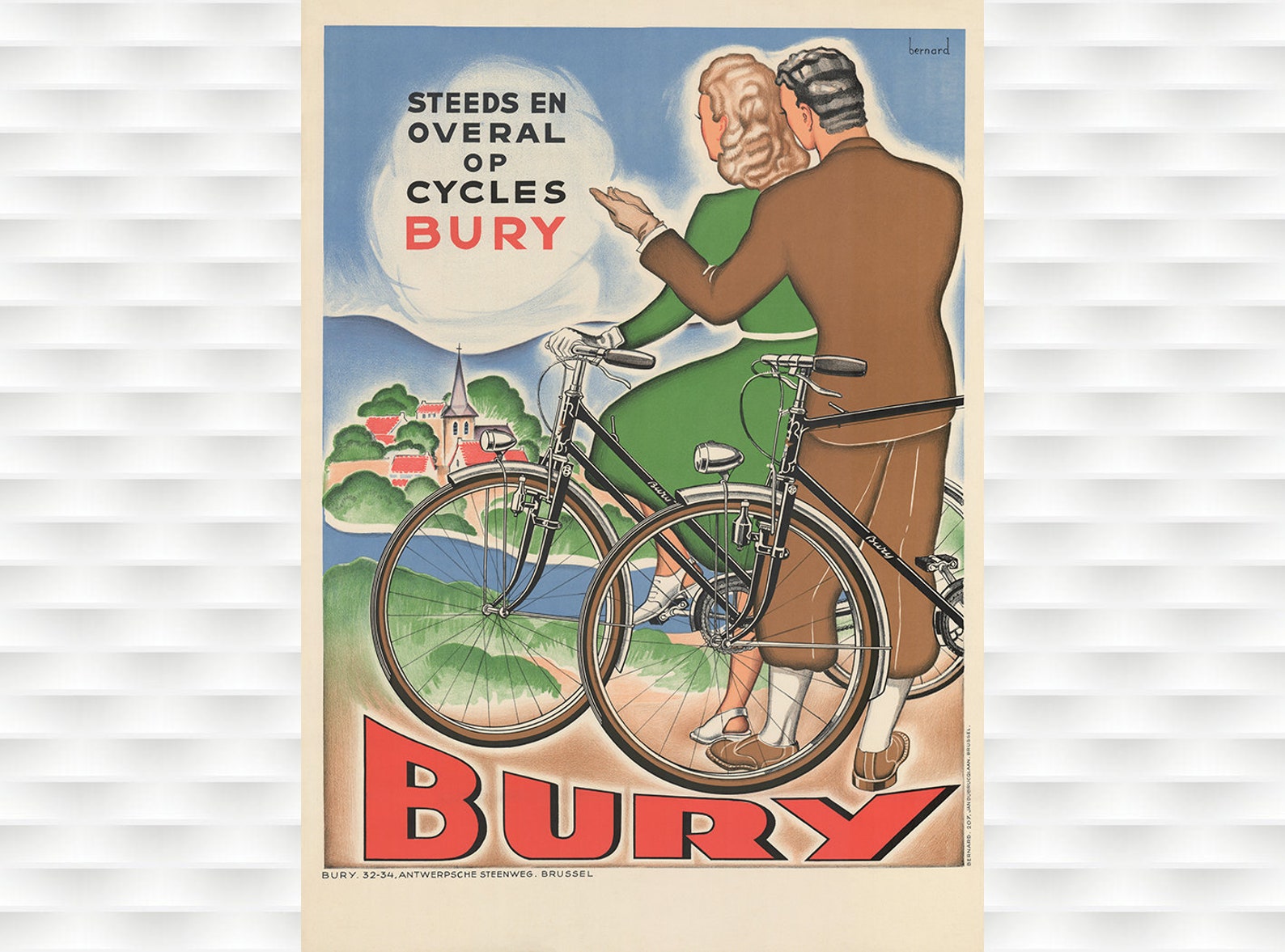 Bury Art Deco Bicycle Poster Cycling Poster Bicycle Art - Etsy