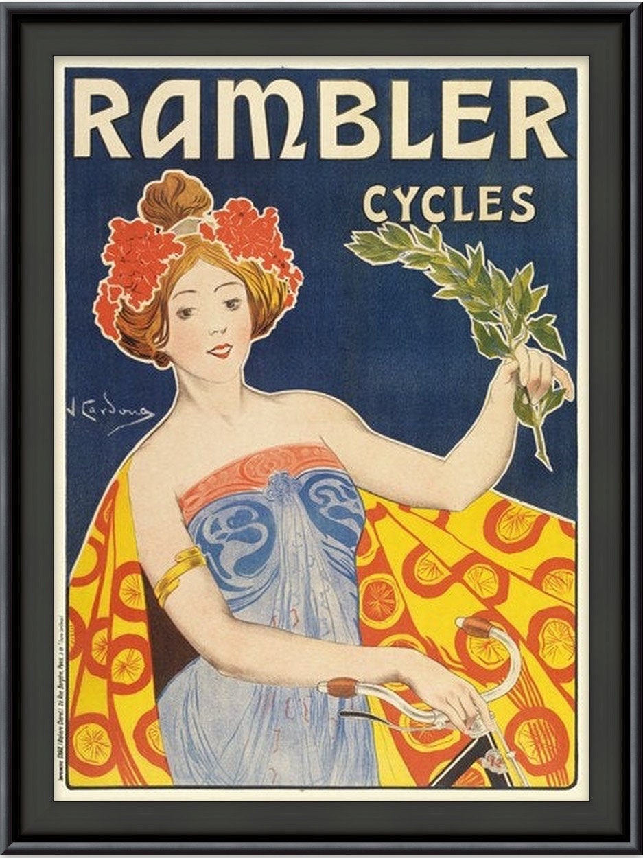 Rambler Cycles Bicycle Poster Cycling Poster Bicycle Art | Etsy