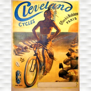 Cycles Cleveland Poster Cycling Poster Bicycle Art Vintage - Etsy