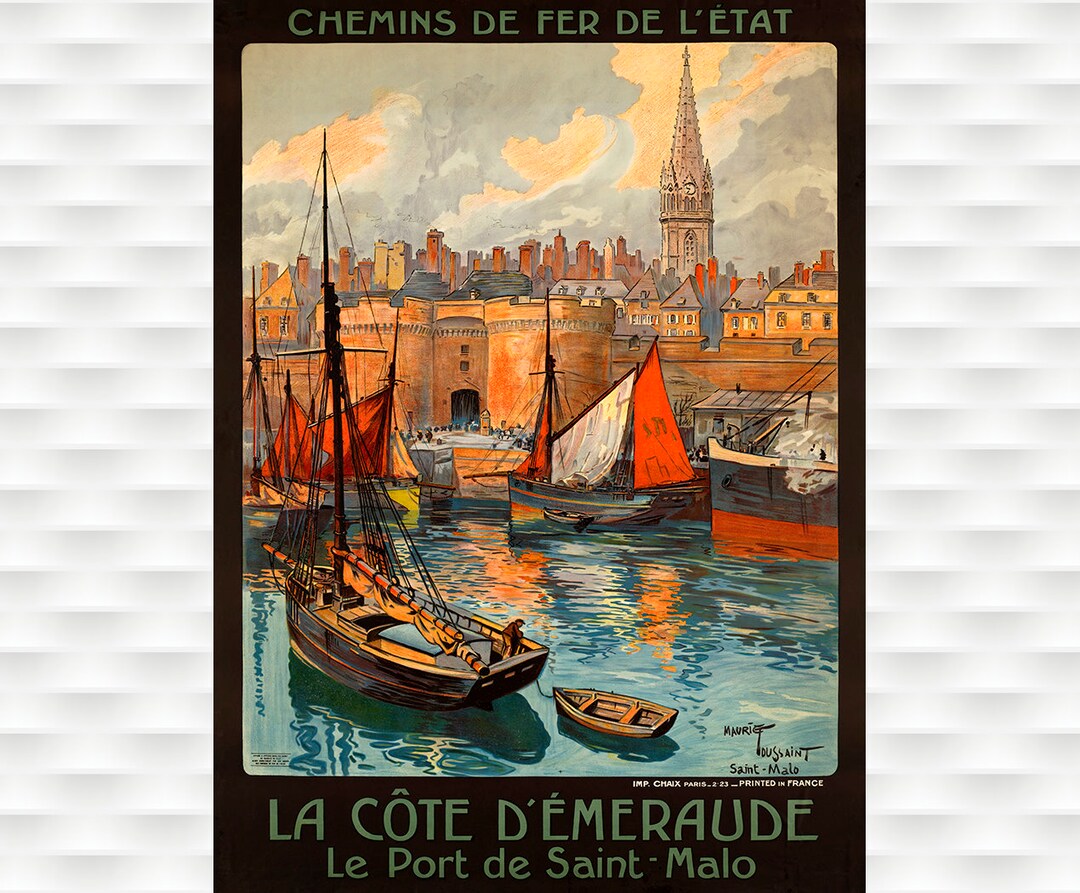 La Cote D'emeraude - Travel Poster - Etsy