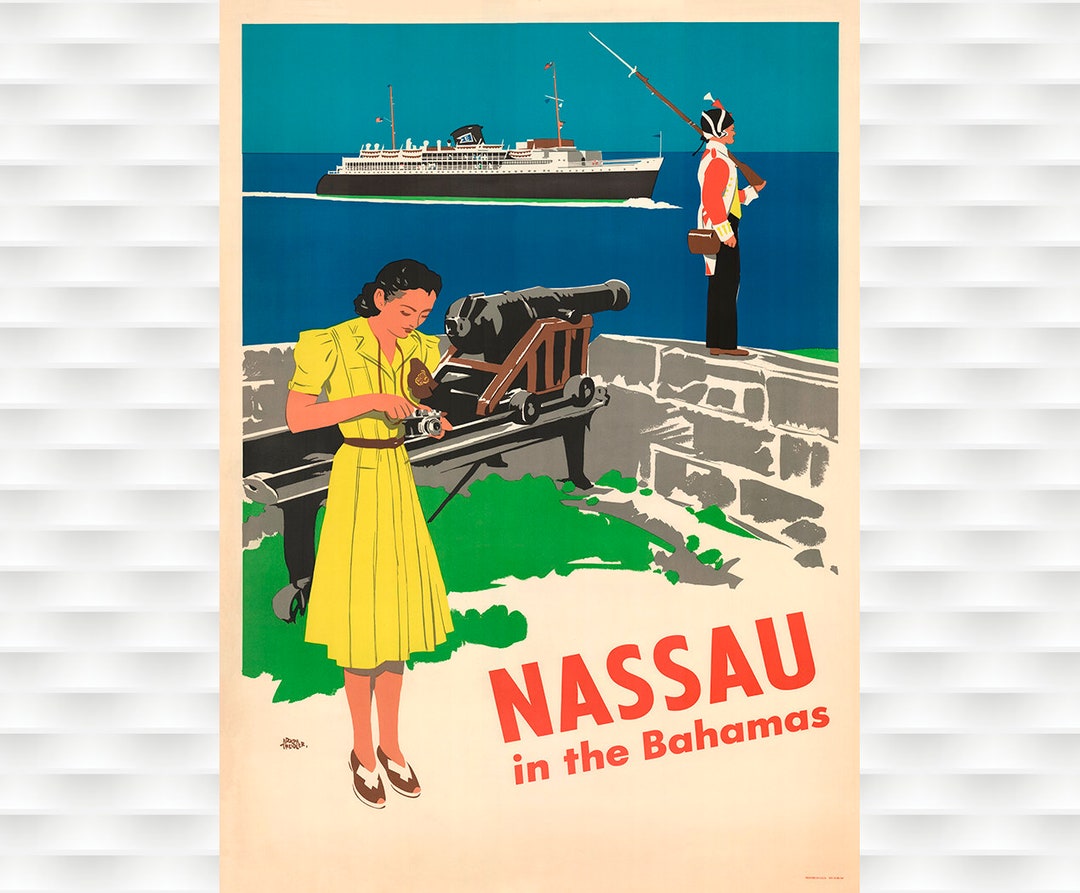 Nassau Bahamas Travel Poster Cruise Travel Art Print Birthday Gift ...