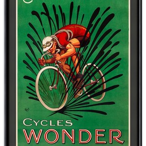 Cycles Wonder Poster Cycling Poster Bicycle Art Vintage Bicycle Poster ...