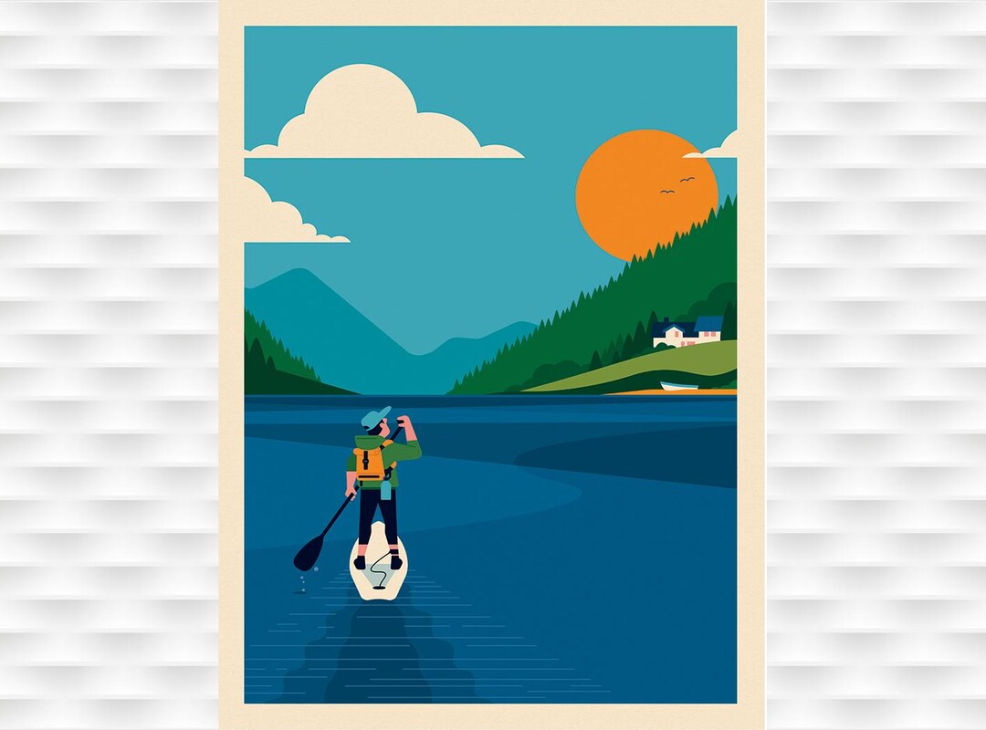 Paddle Board Poster by Spencer Wilson - Etsy
